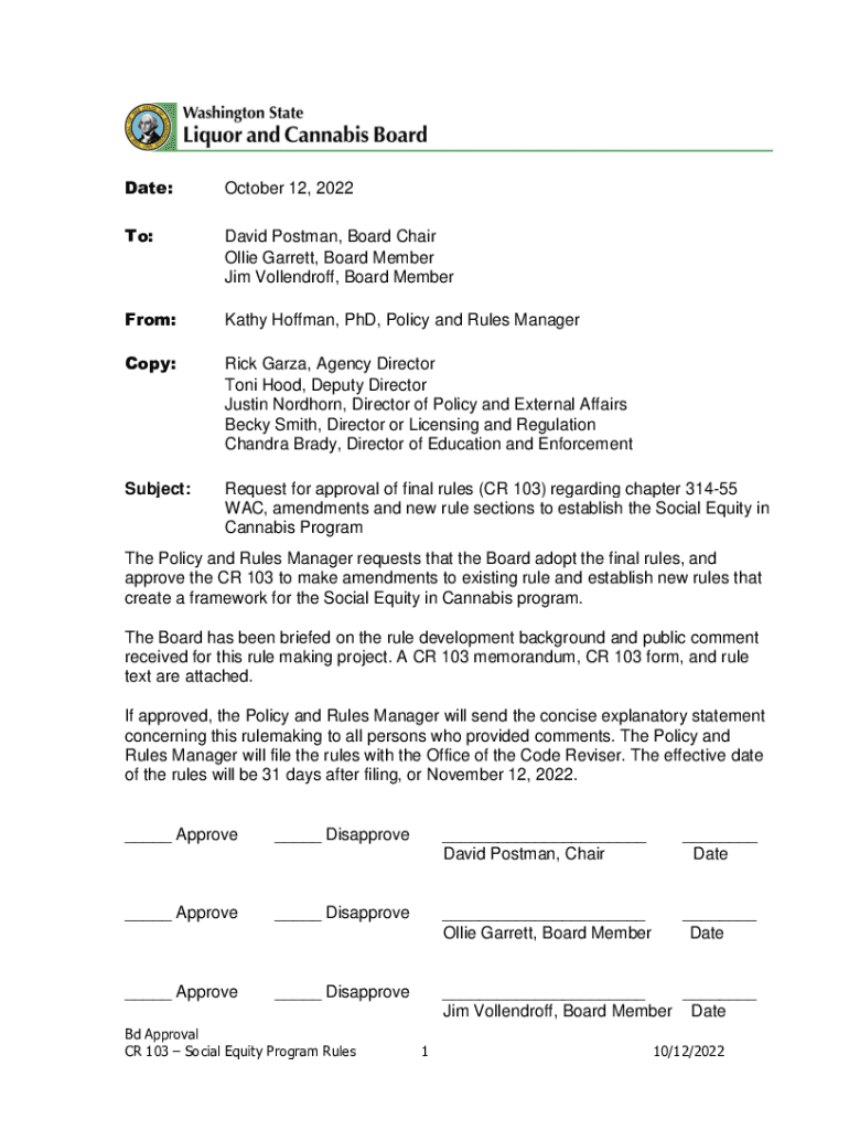 Fillable Online Social Equity Rules and ProcessWashington State Liquor ... Fax Email Print ...
