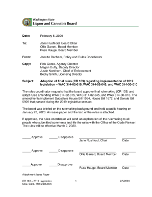 Fillable Online Adoption of final rules (CR 103) regarding ...