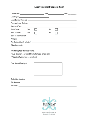 Fillable Online Laser Treatment Consent Form - RENEW Medical Aesthetics ...