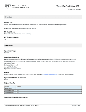 Fillable Online Test Definition: PRL Fax Email Print - pdfFiller