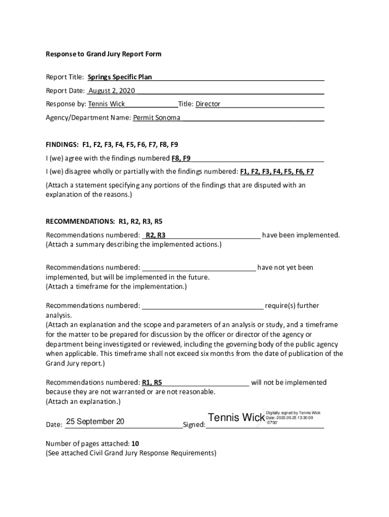 Fillable Online Response to Grand Jury Report Form Fax Email Print ...
