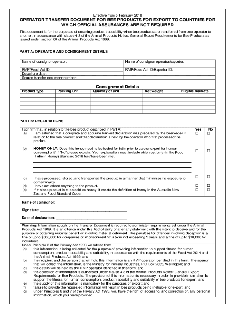 Fillable Online Changes to applying for Declaration and Certificate as ...