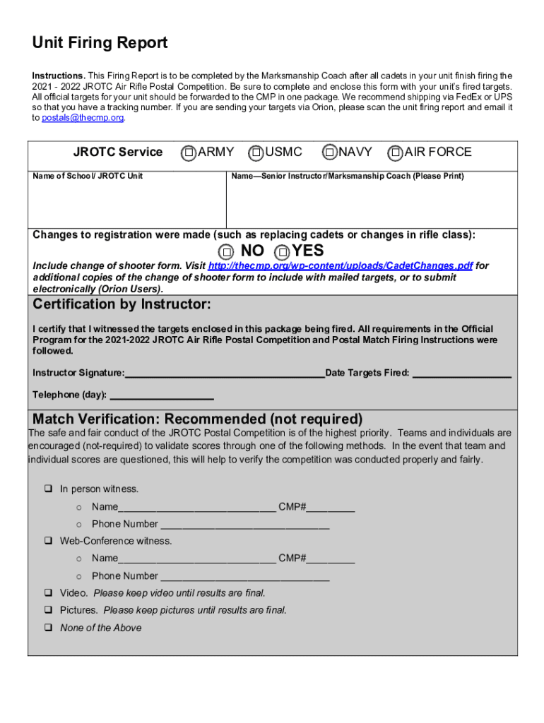 Fillable Online Cadets shoot for the title at the JROTC National Air ...
