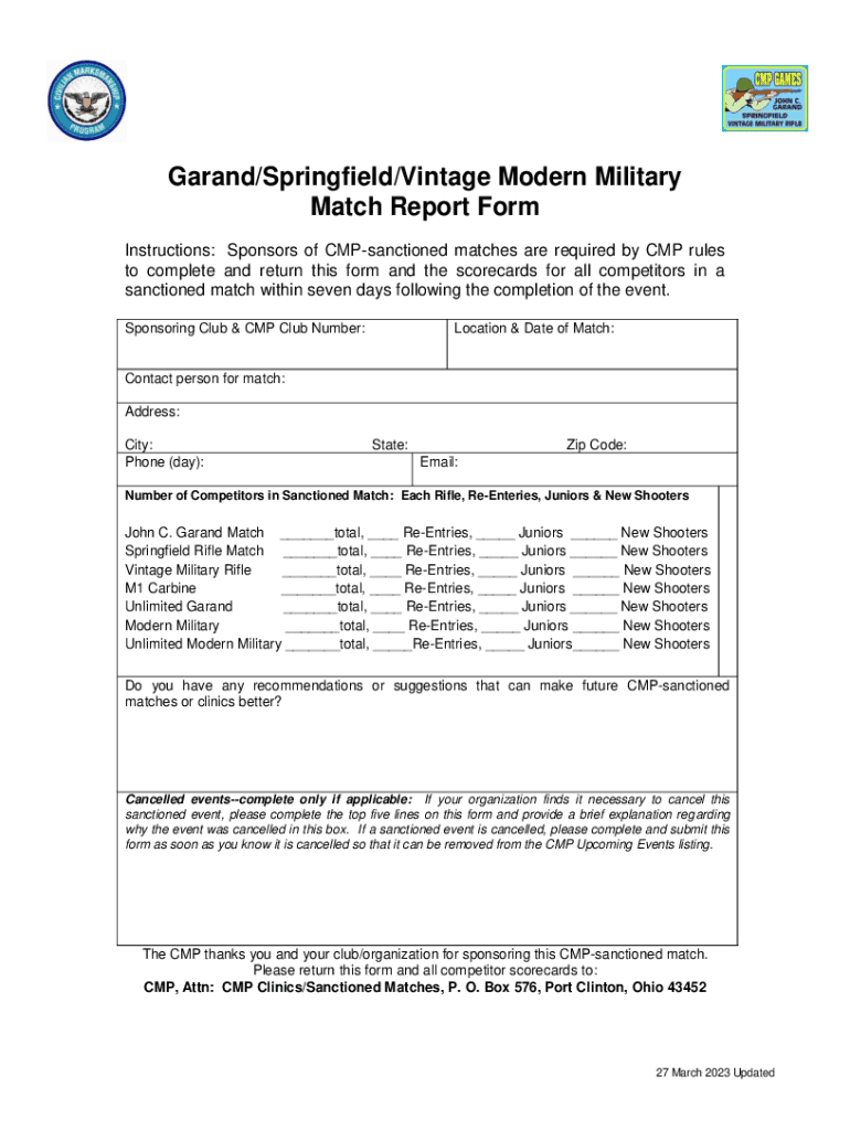 Fillable Online competition rules for cmp games rifle and pistol ...