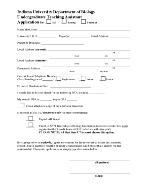 Fillable Online Biology Summer Institute Form Fax Email Print - pdfFiller