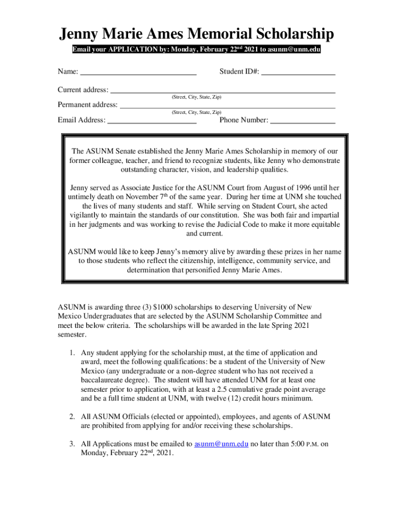 Fillable Online asunm unm Associated Students of the University of New ...