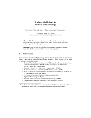 Fillable Online Springer lncs template download Fax Email Print - pdfFiller