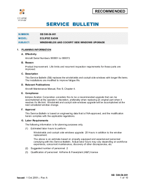 Fillable Online ECLIPSE Modification Bulletin Fax Email Print - pdfFiller
