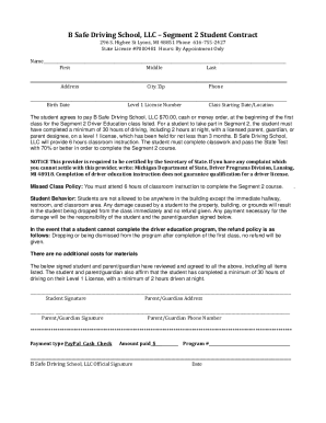 Fillable Online B Safe Driving School - Fill Online, Printable ...