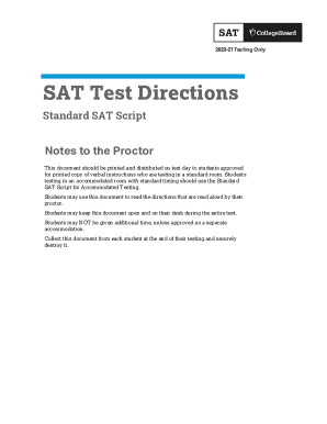 Fillable Online Print Copy of Verbal SAT Test Directions Standard SAT ...