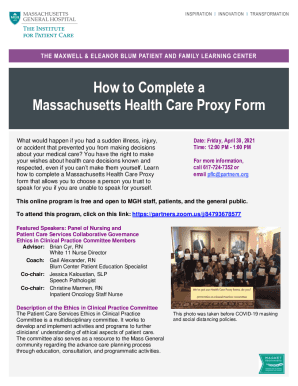 Fillable Online How to Complete a Massachusetts Health Care Proxy Form ...