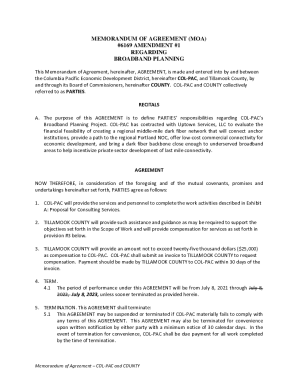 Fillable Online Memorandum of Agreement (MOA) Template Fax Email Print ...