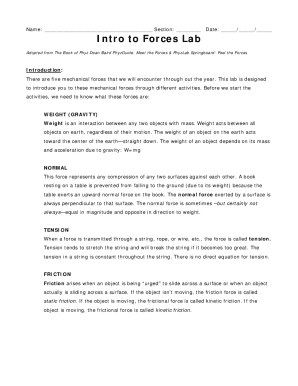 Fillable Online Intro to Forces Lab- Notes.docx - Name: Section: Date ...