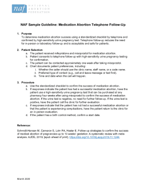 Fillable Online NAF Sample Guideline: Medication Abortion Telephone ...