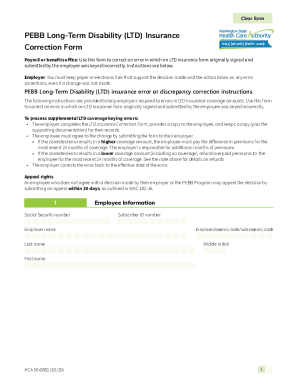 Fillable Online 50-0881 PEBB LTD Error Correction form Fax Email Print ...