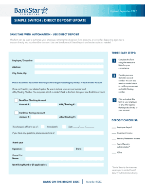 Fillable Online simple switch : direct deposit update Fax Email Print ...