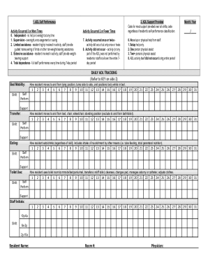 Fillable Online . DAILY ADL TRACKING (Refer to KEY on side 2) Resident Name ... Fax Email Print ...