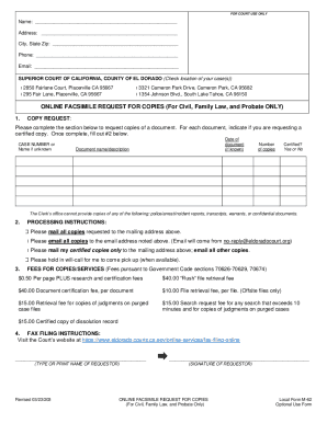 Fillable Online ONLINE FACSIMILE REQUEST FOR COPIES (For Civil, ... Fax Email Print - pdfFiller