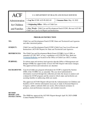 Fillable Online CCDF-ACF-PI-2022-05. Child Care and Development Fund ...