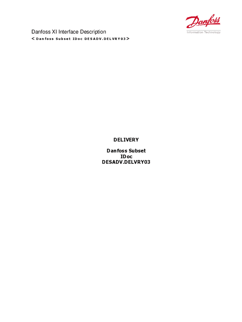 Fillable Online Fillable Online Danfoss XI Interface Description Fax ...