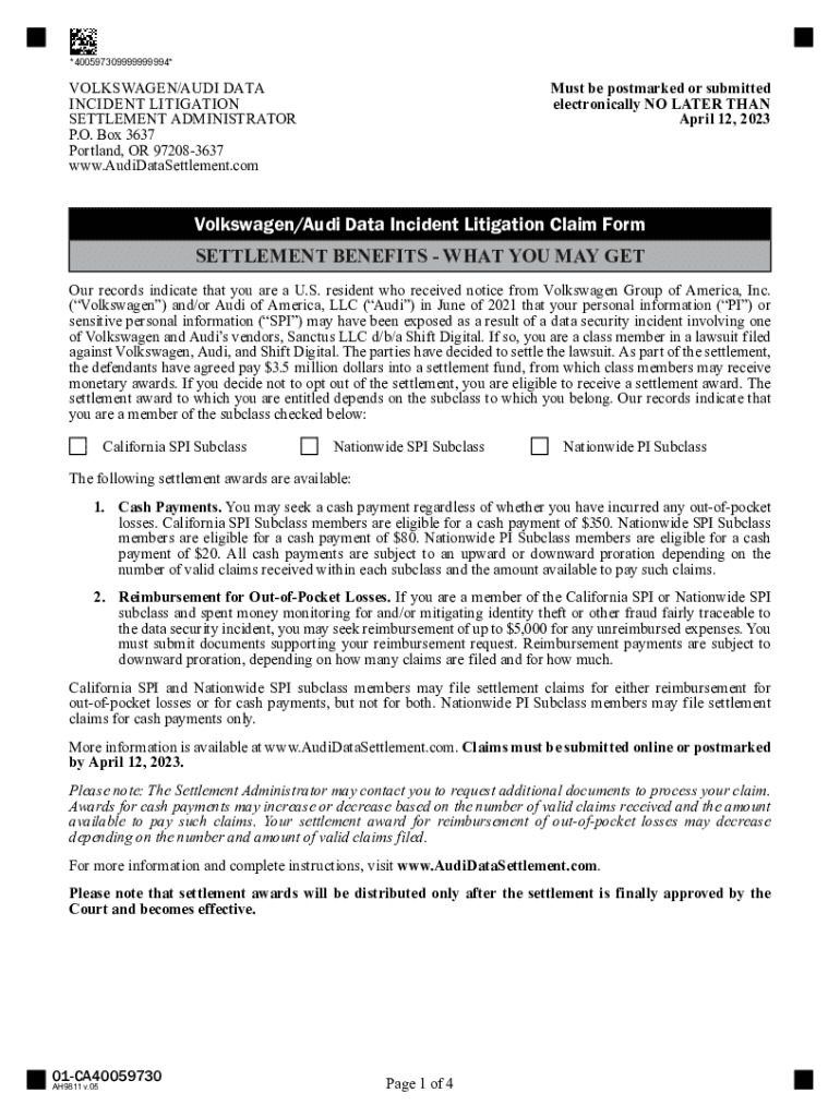 Fillable Online Final countdown to claim one-time payments between $20 ...