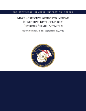 Fillable Online OIG Final Report 22-23 SBA's Corrective Actions to ...