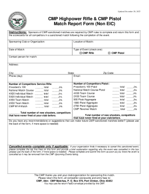 Fillable Online CMP Highpower Rifle & CMP Pistol Match Report Form ...