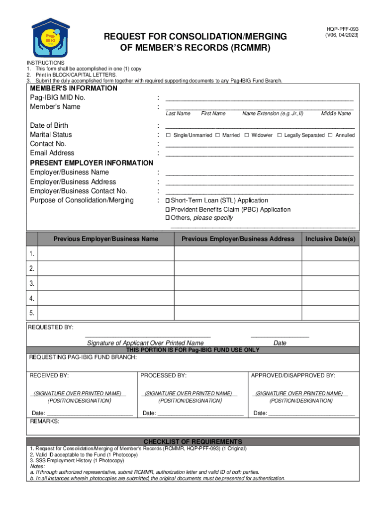 Pag Ibig Consolidation Form - Fill Online, Printable, Fillable, Blank | pdfFiller