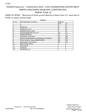 Fillable Online TENDER Notice No: / /HO/8/2/2015-2016 , CIVIL ...