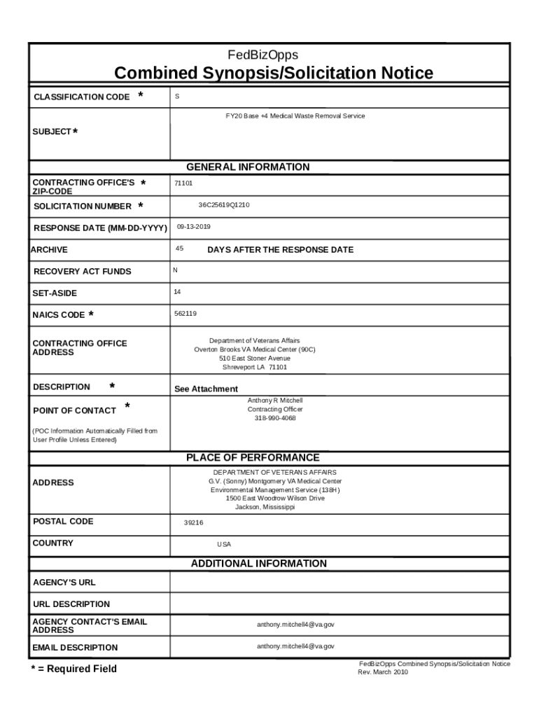 Combined synopsis/solicitation - ASI Template Doc Template | pdfFiller