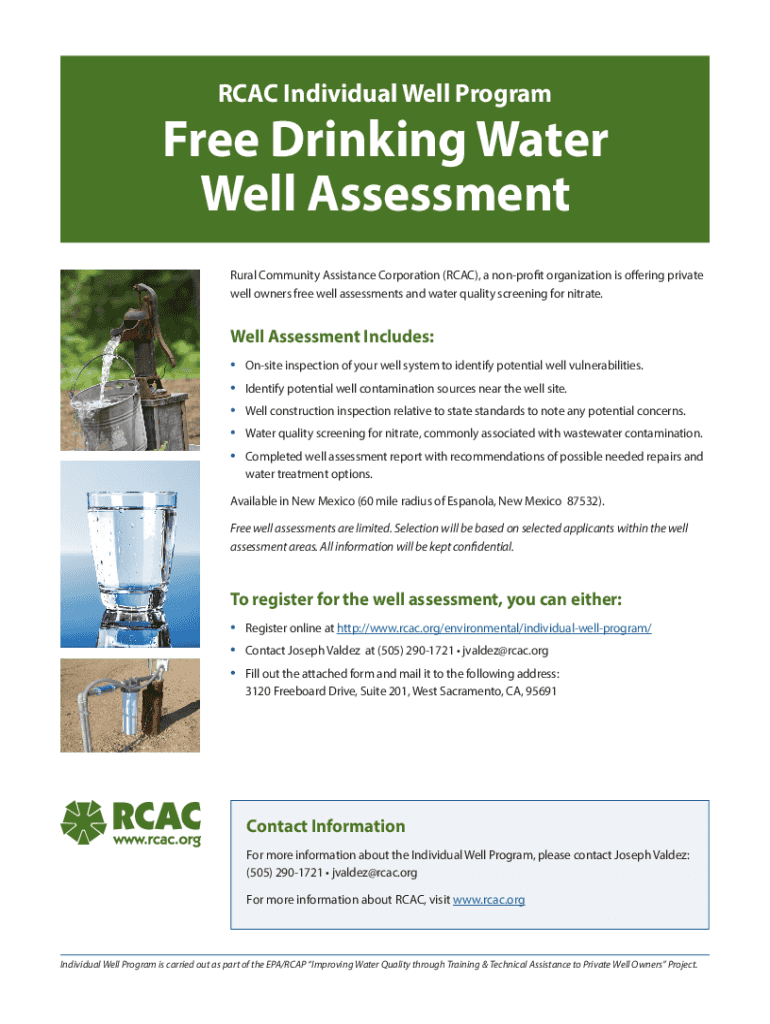 Fillable Online Free Drinking Water Well Assessment Fax Email Print ...