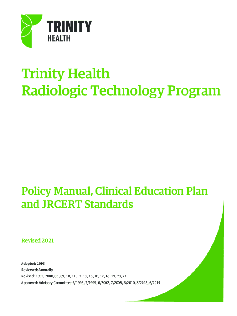 Fillable Online Policy Manual, Clinical Education Plan and JRCERT ... Fax Email Print - pdfFiller