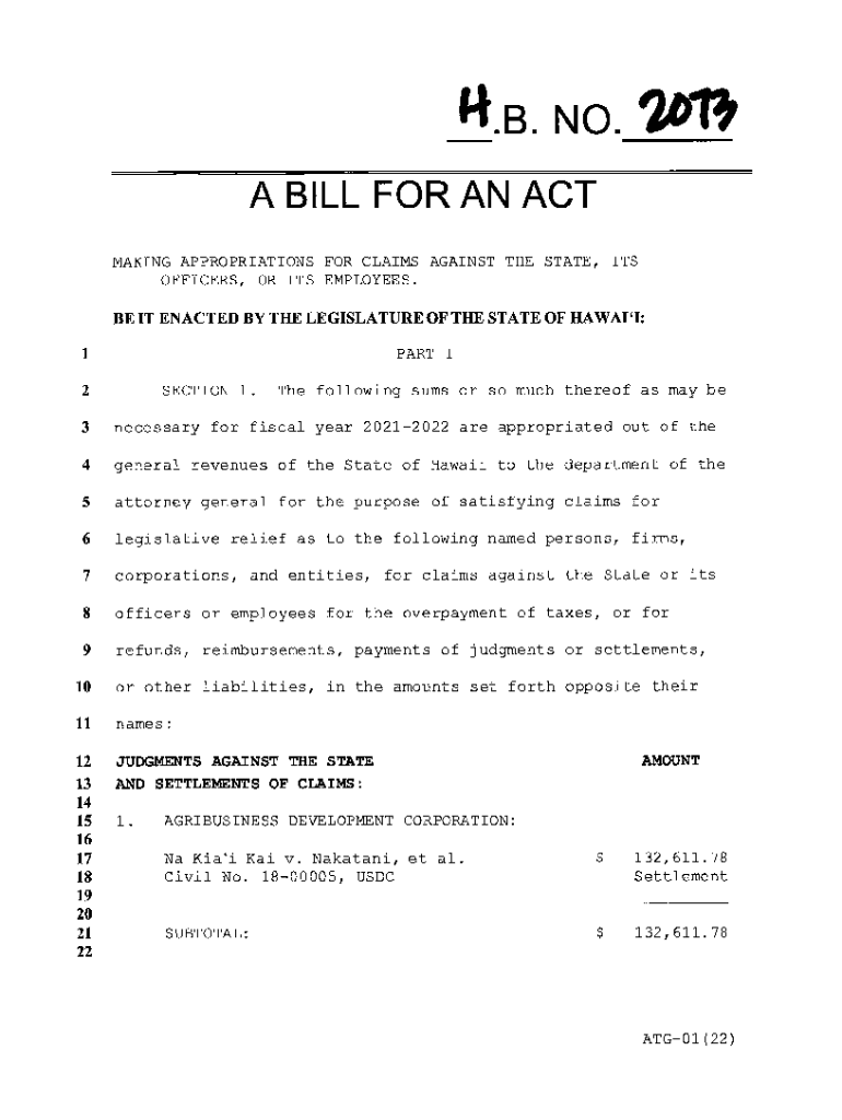 Fillable Online NO. 2V A BILL FORAN ACT Fax Email Print - pdfFiller