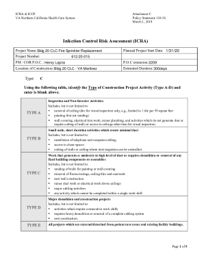 Fillable Online PROJECT RISK ASSESSMENT (SAFETY, INFECTION CONTROL ...