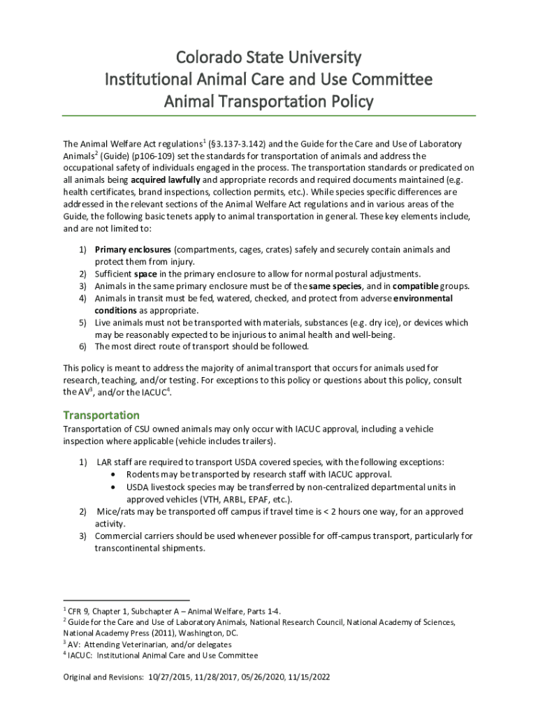 Fillable Online ANIMAL TRANSPORTATION VEHICLE CHECKLIST Fax Email Print ...