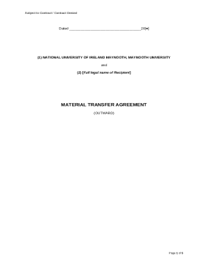 annotated material transfer agreement 1 Doc Template | pdfFiller