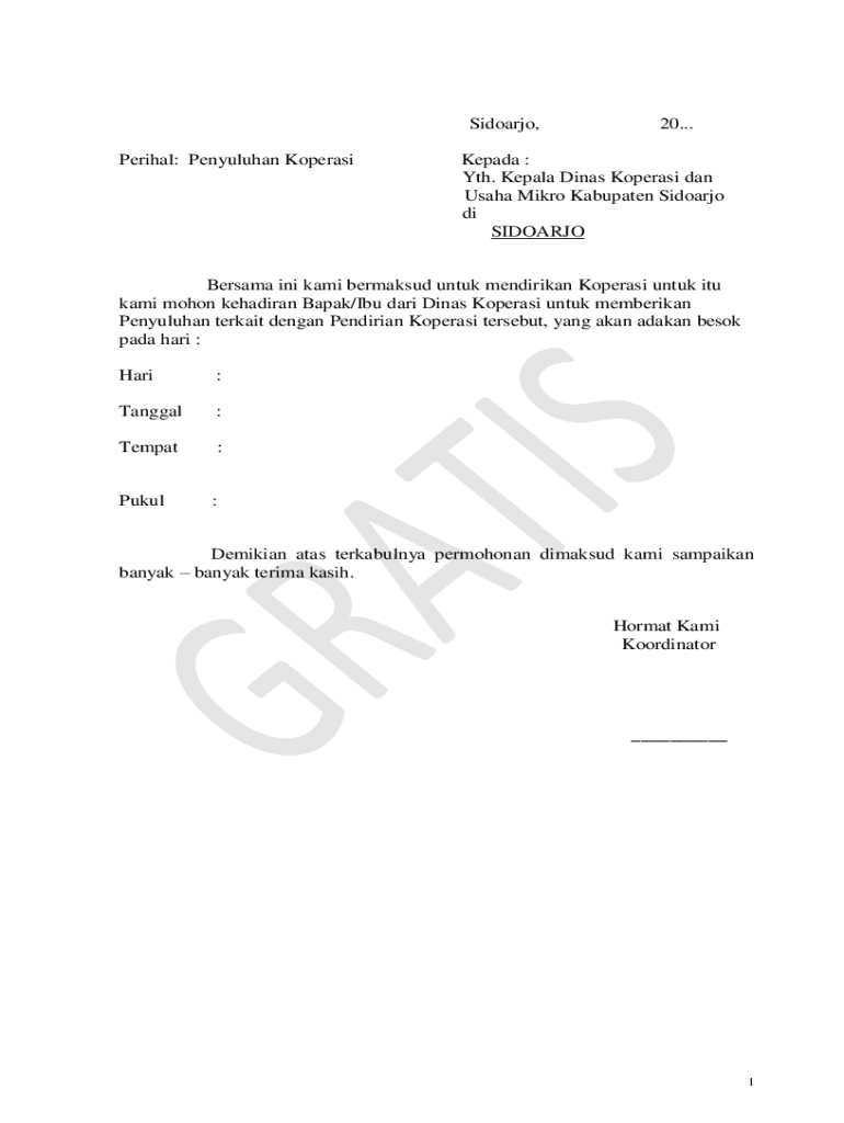 Fillable Online Form PENDIRIAN KOP-1122.pdf Fax Email Print - pdfFiller