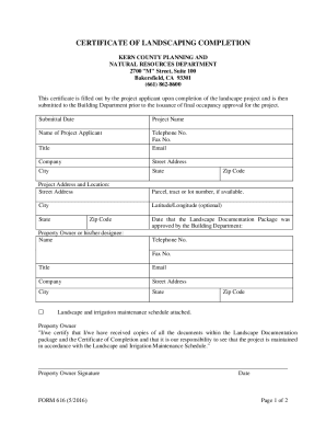 Fillable Online Certificate of Landscape Completion - cloudfront.net ...