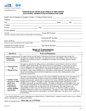 Fillable Online Horizon-BCBSNJ-3193-Authorization-Form-EDI-Electronic- ... Fax Email Print ...