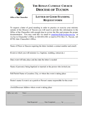 Fillable Online Letter of Good Standing Request Form Fax Email Print ...