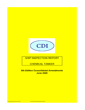 Fillable Online SHIP INSPECTION REPORT CHEMICAL TANKER - CDI-Marine Fax ...
