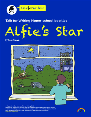 Fillable Online Alfie's Star - Talk for Writing Home-school booklet Fax ...