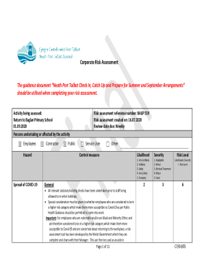 Fillable Online Corporate Risk Assessment The guidance document Neath ... Fax Email Print ...