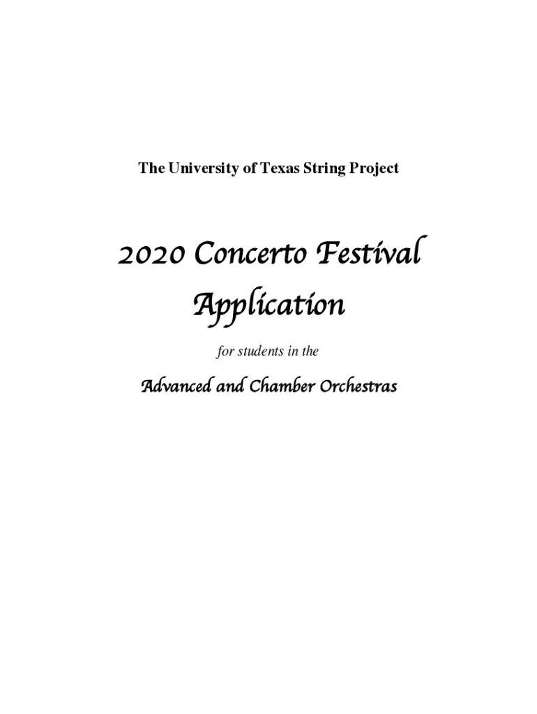 Fillable Online 2020 Concerto Festival Application Fax Email Print ...