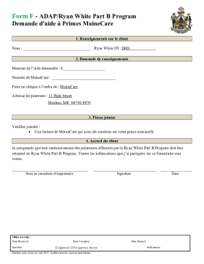 Fillable Online Form A - Ryan White Part B Program Application ...