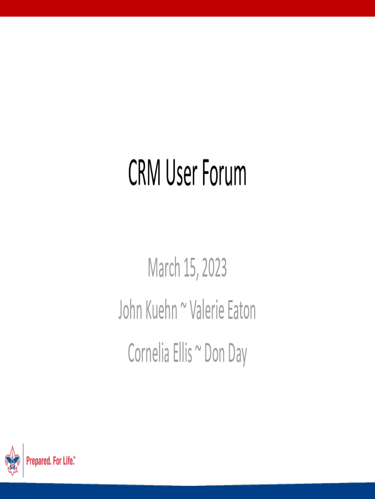 Fillable Online CRM User Forum Fax Email Print - pdfFiller