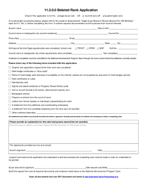 Fillable Online 2022 Form Eagle Scout Rank Application Fill Online ...