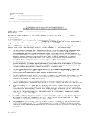 Fillable Online inspection and maintenance agreement of private ...