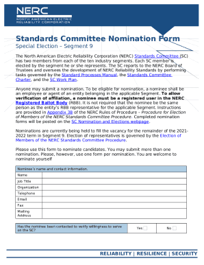 SC Nomination Doc Template | pdfFiller