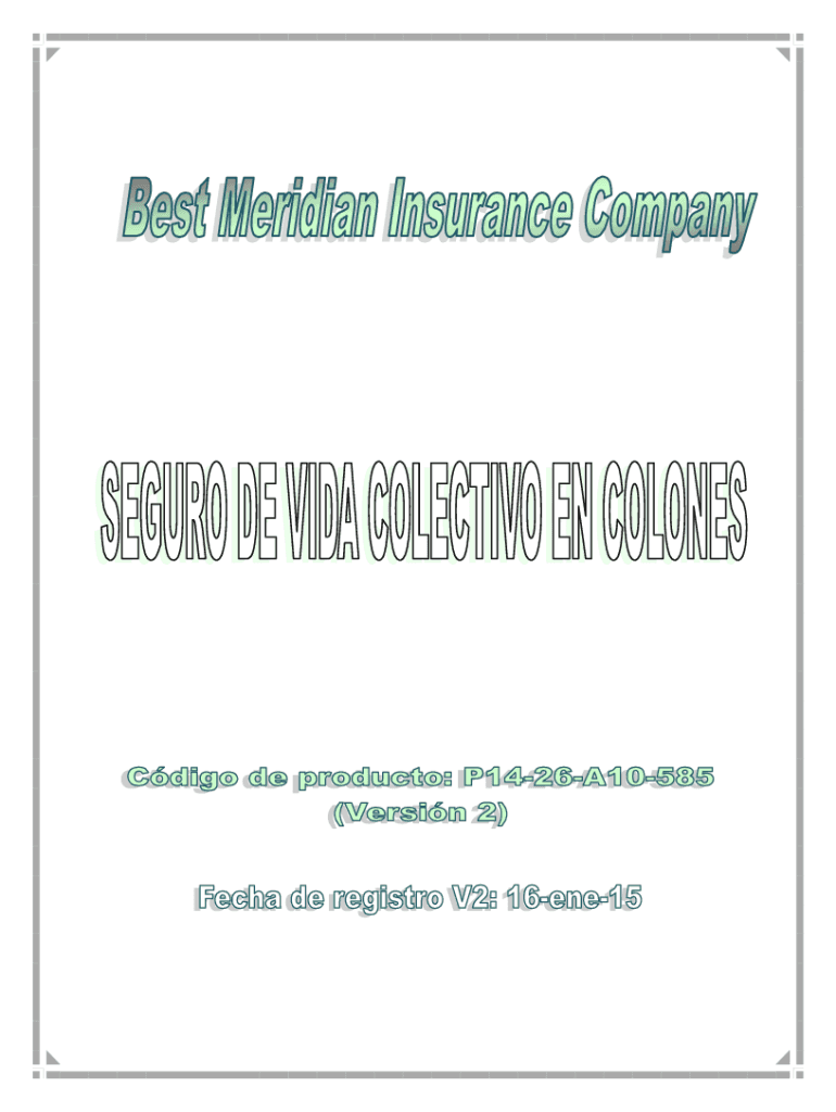 Completable En línea pliza de seguro de vida colectivo en colones ...